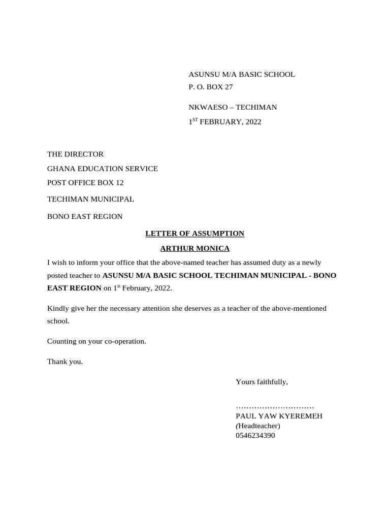 Ges Assumption Letter | PDF