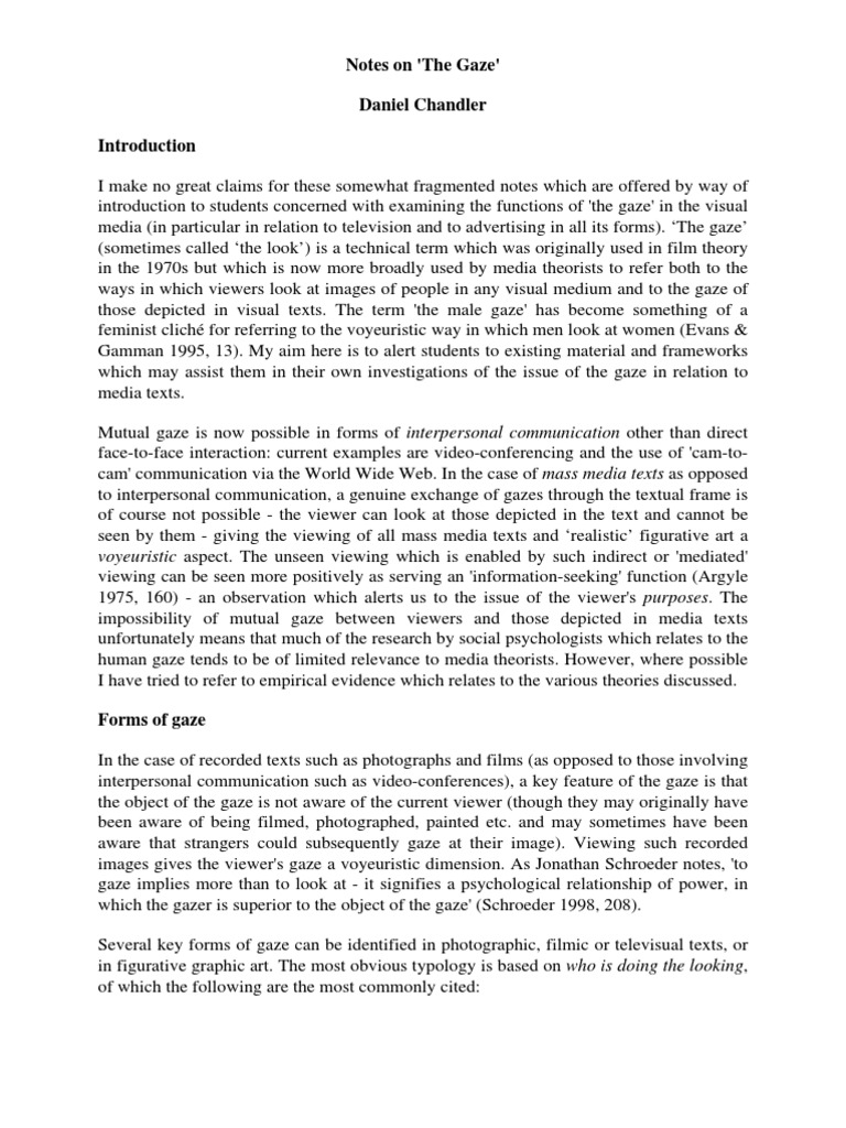 Understanding Intra-Diegetic Gaze | PDF | Psychological Concepts ...