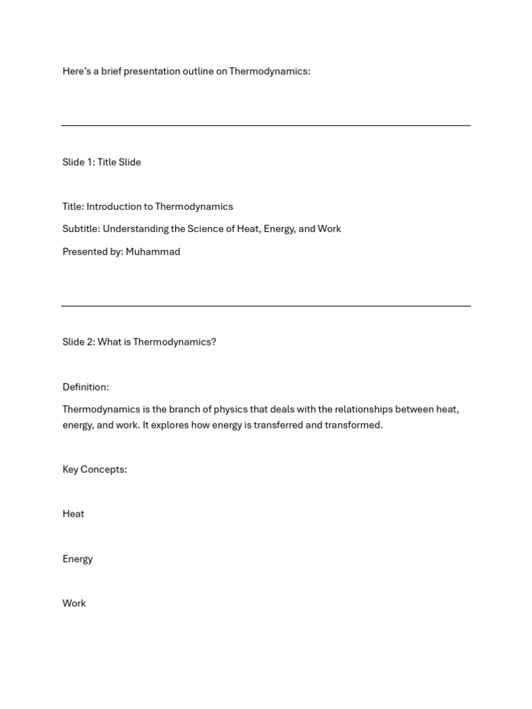Thermodynamics in 4 Slides | PDF