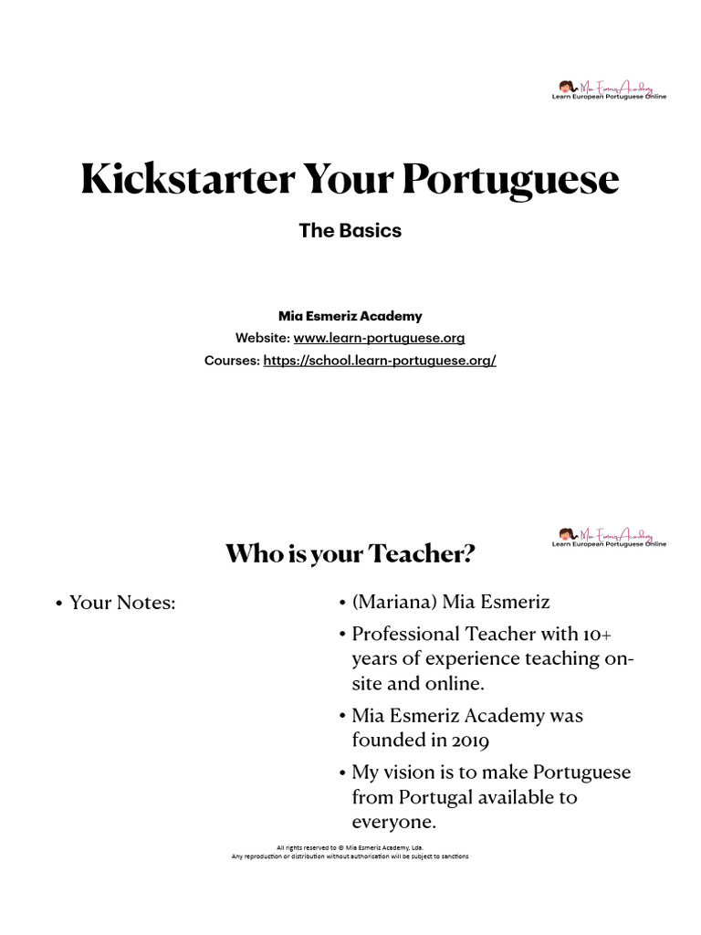 Handout - Kickstarter Course - Mia Esmeriz Academy | PDF