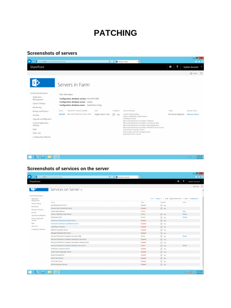 PATCHING SP One | PDF | Finance & Money Management | Technology & Engineering
