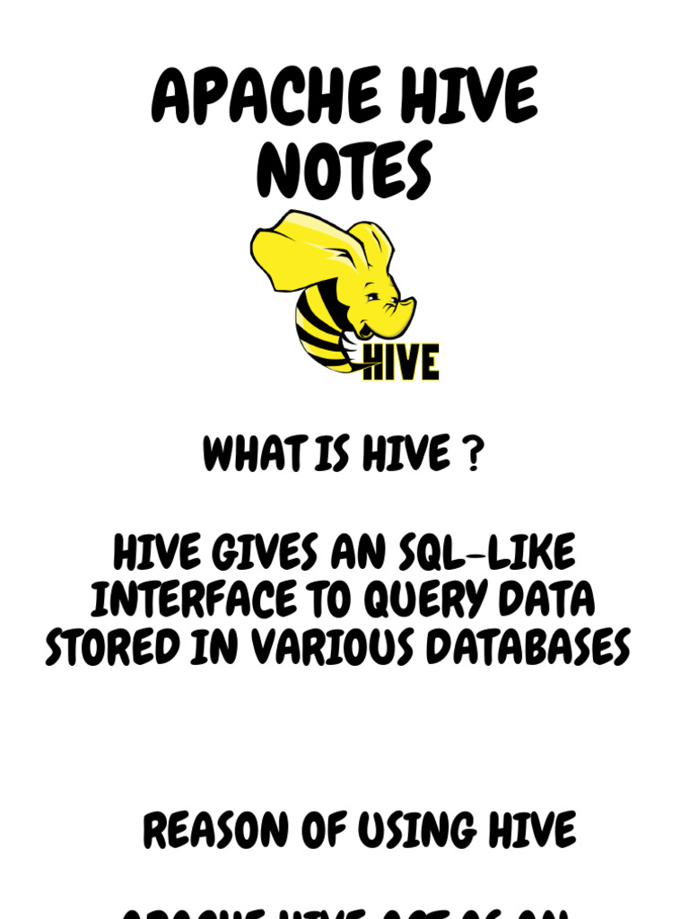 Apache Hive Notes | PDF | Databases | Apache Hadoop