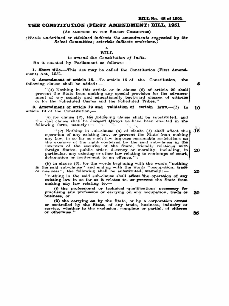Constitution 1st Amendment Bill | PDF | Government | Legal Documents