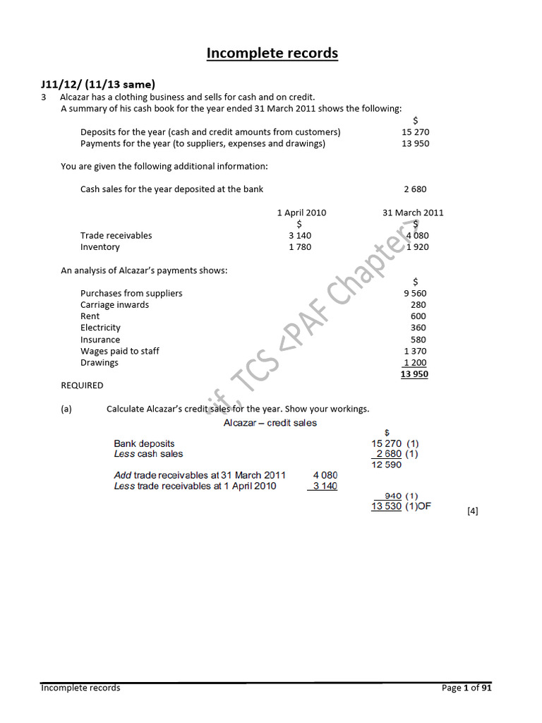 Incomplete Records | PDF | Book Value | Banks