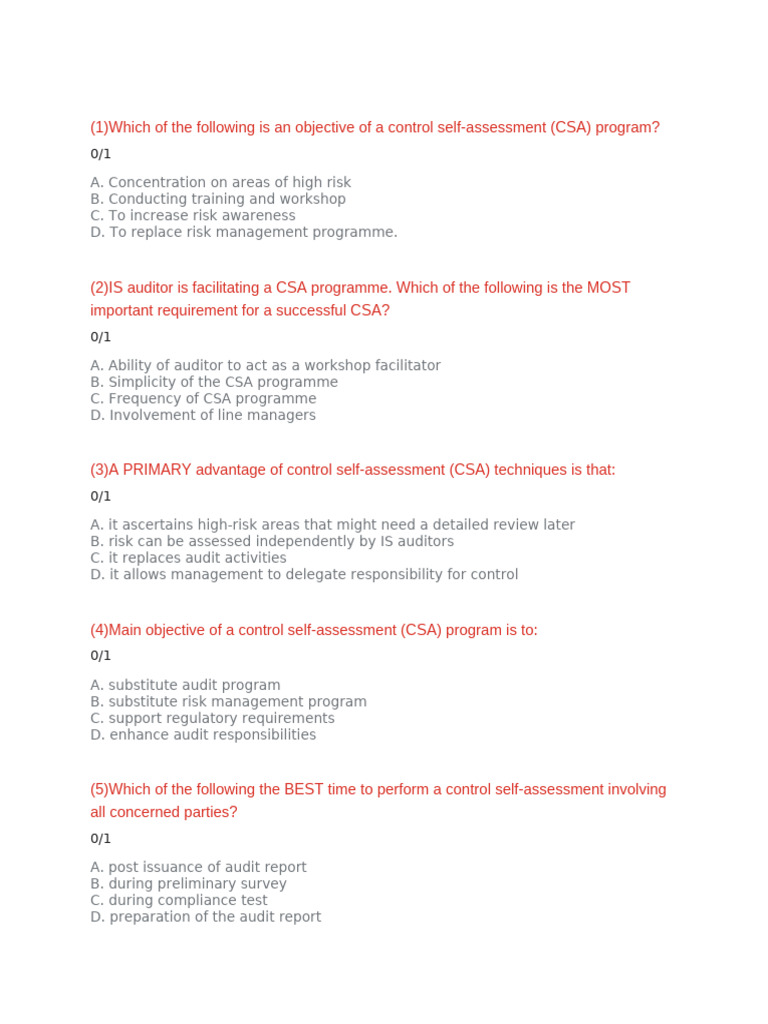 qsa rank1 | PDF | Audit | Internal Control