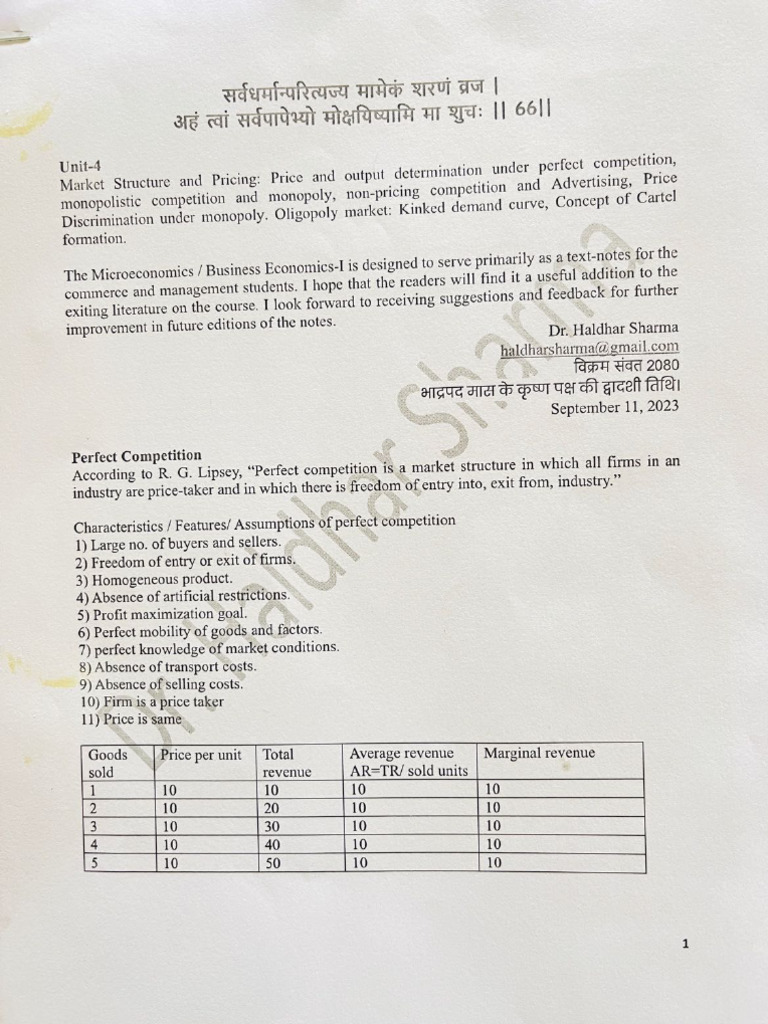 Unit 4 - Micro Economics | PDF