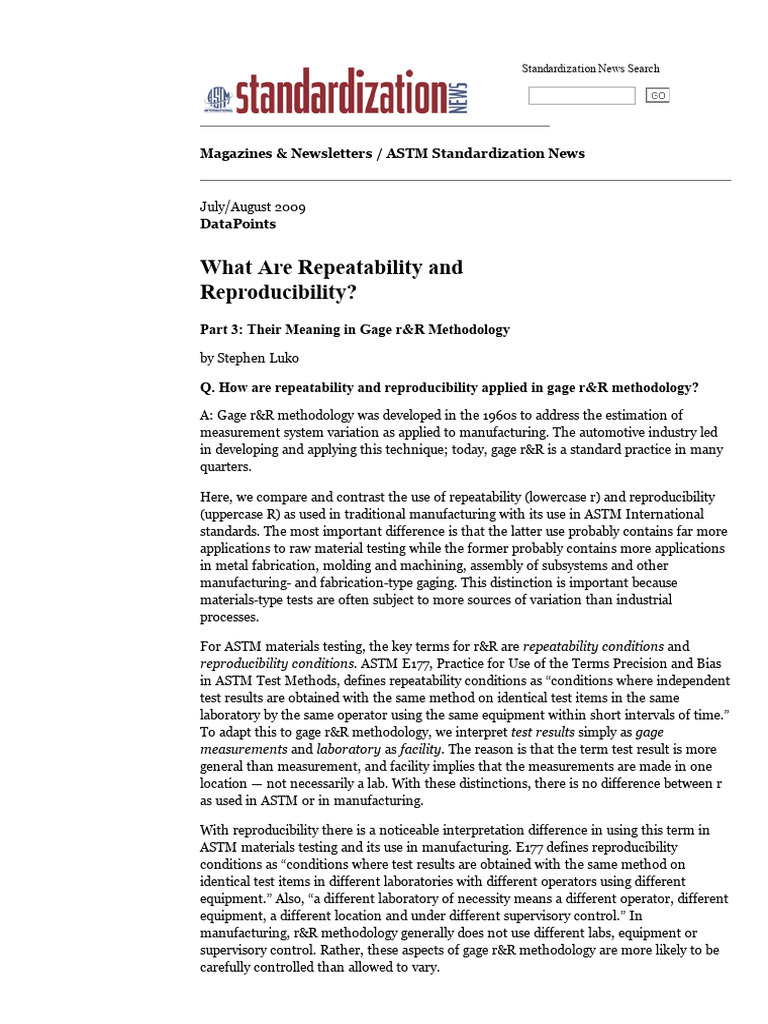 What Are Repeatability and Reproducibility, Part 3 Their Meaning in ...