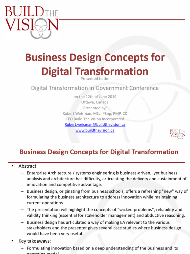 12 June - 1 - Weisman - Business Design Concept | PDF | Enterprise ...