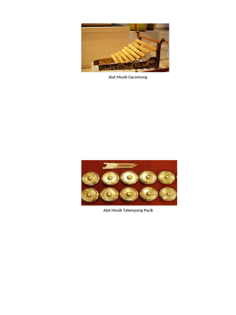 Alat Musik Garantung Dan Talempong Pacik | PDF