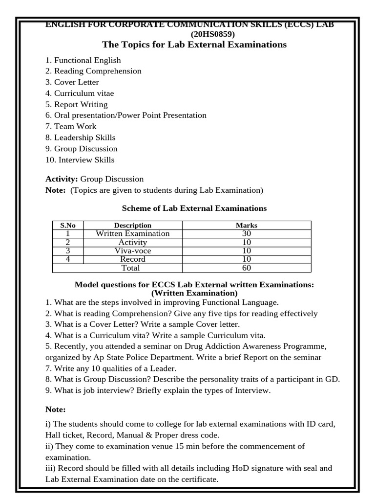 Eccs R20 Lab External Topics (2) - 1 | PDF