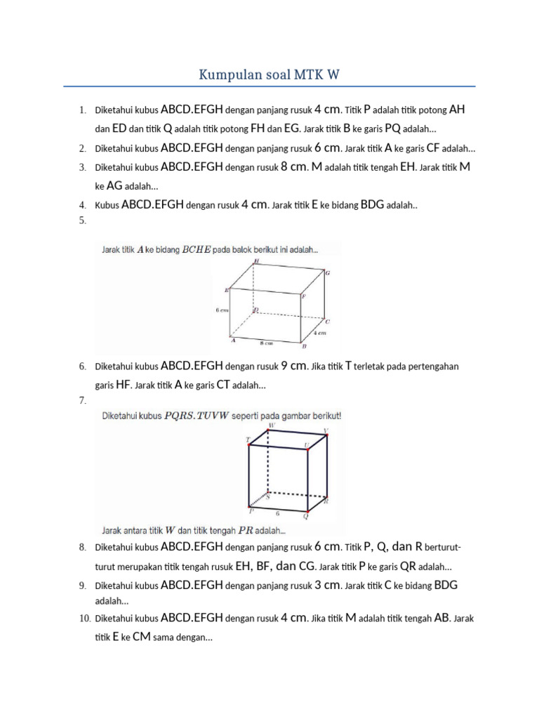 Kumpulan Soal MTK W | PDF