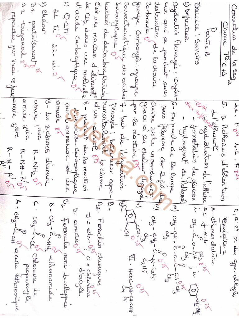 Ly Oyak Chimie TC-TD Correct Seq2 2021-2022 Sujetexa - Com | PDF