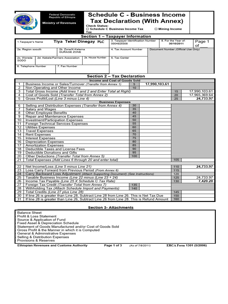 Income Statement Report Form 11 | PDF | Expense | Taxes
