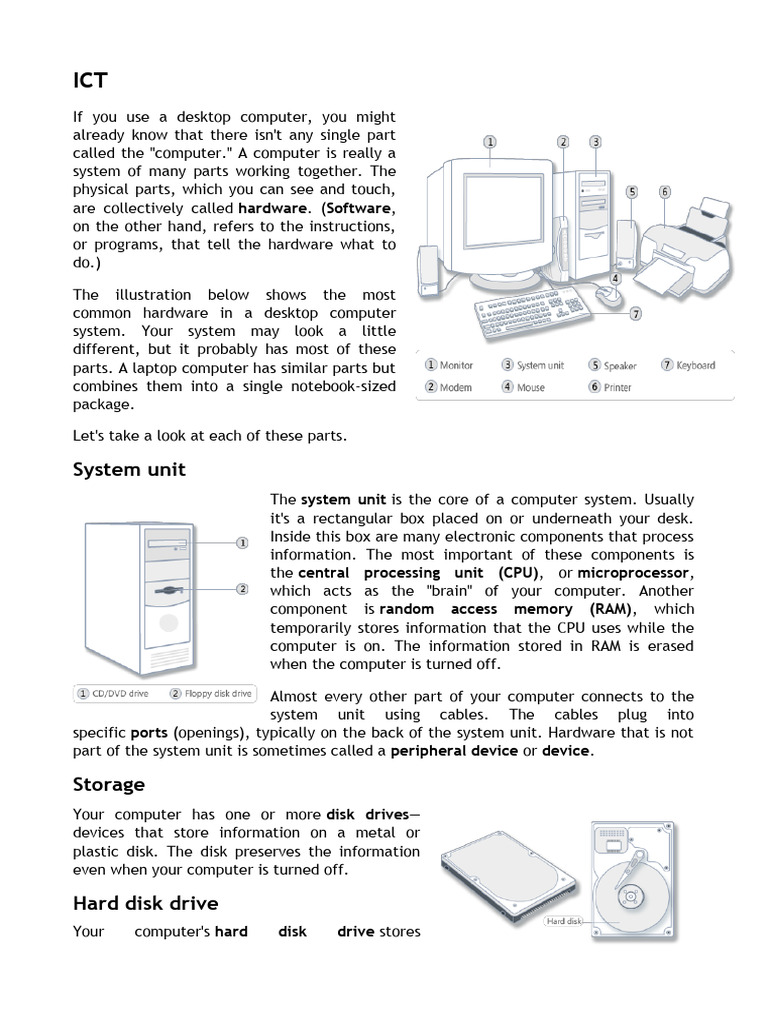 System Unit: Hardware Software | PDF | Computer Hardware | Printer ...