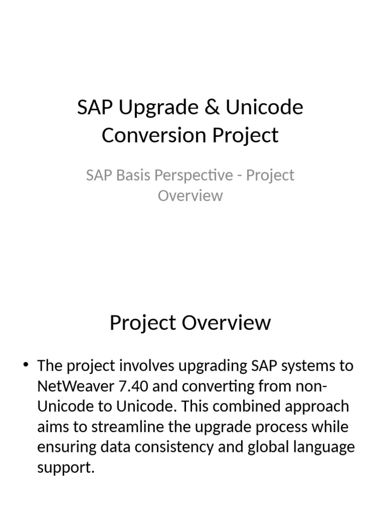 SAP Upgrade & Unicode Conversion Guide | PDF