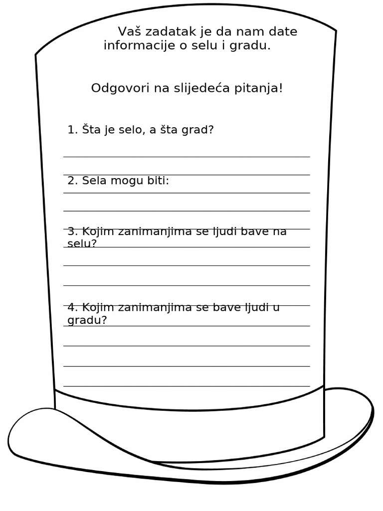 6 Šešira - Grad I Selo (Naselja U Širem Zavičaju) Osnovna | PDF