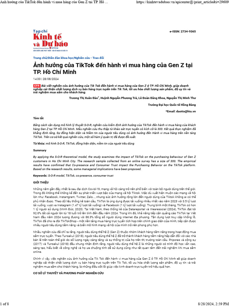 NHH NGC A Tiktok Nhànhvimuahàngc Agenzt I Tp. H Chí Minh: Trang CH /di N Àn Khoa H C/Nghiên C U ...