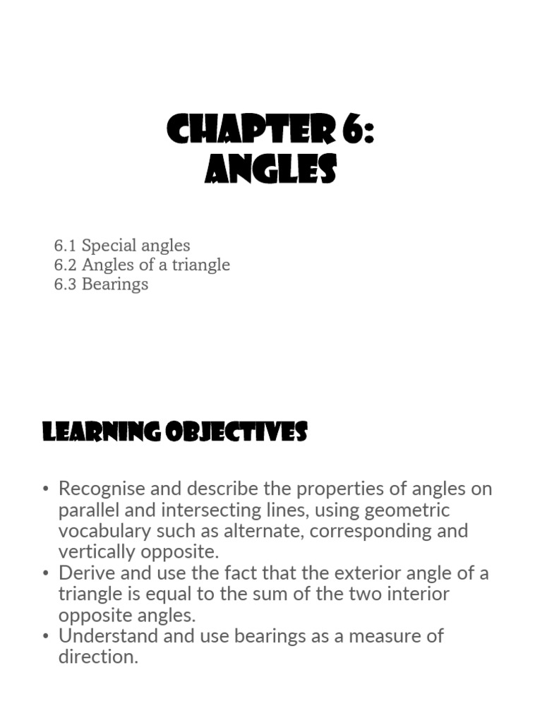 Y8 Maths - Chapter 6 - Angles | PDF | Triangle | Angle