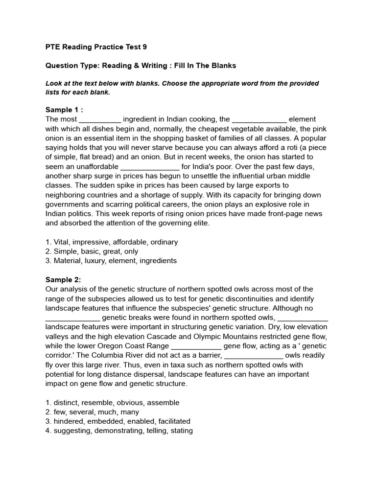 Pte Reading Practice Test 9 Pdf Dances 4361