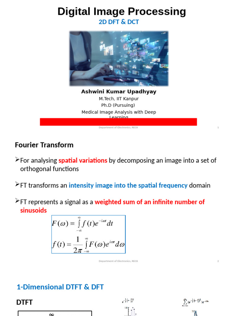DFT and DCT in Image Processing | PDF | Discrete Fourier Transform ...