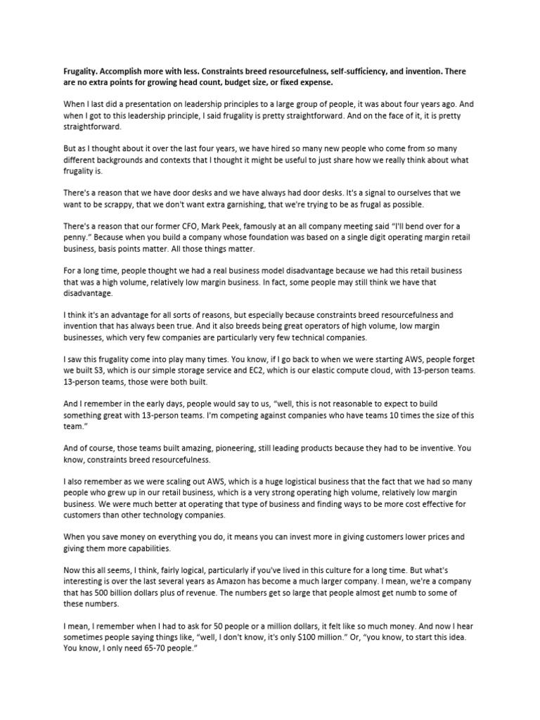 Frugality Transcript | PDF | Economies