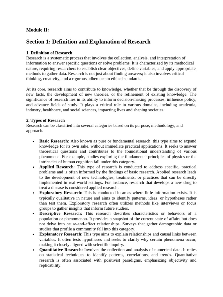 Understanding Research: Types & Methods | PDF | Methodology | Hypothesis
