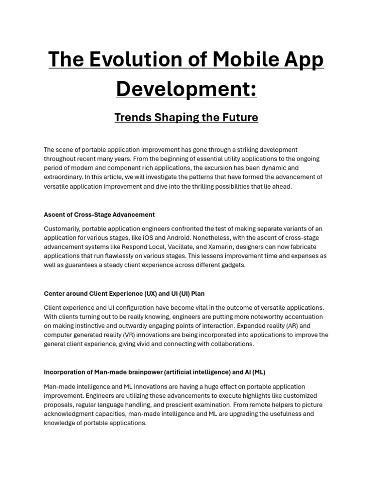 Mobile App Development Trends 2023 | PDF | Wearable Technology ...