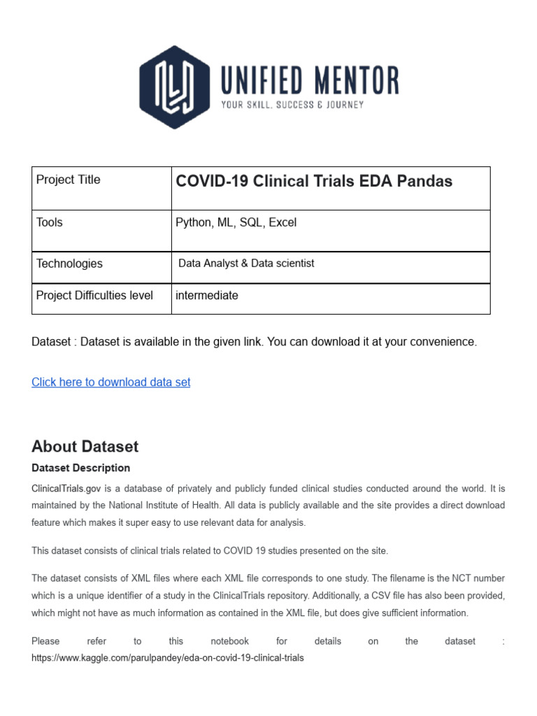 COVID-19 Clinical Trials EDA Pandas | PDF | Data Analysis | Statistics