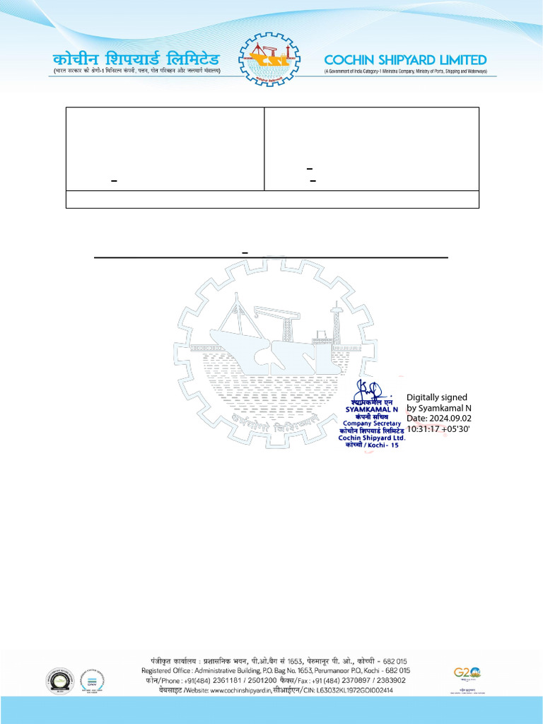 COCHINSHIP Report 2024 | PDF | Tugboat | Shipping