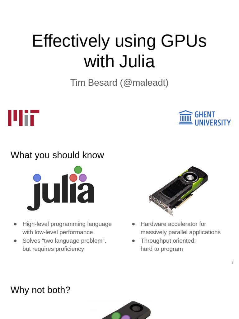 Julia BeNeLux 2018-12 - GPU Tutorial | PDF | Graphics Processing Unit | Computing
