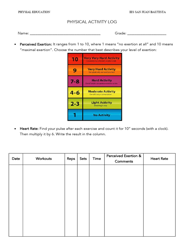 Physical - Activity Log | PDF