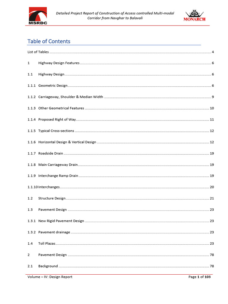 Vol IV - MMC - Design Report | PDF | Controlled Access Highway | Interchange (Road)