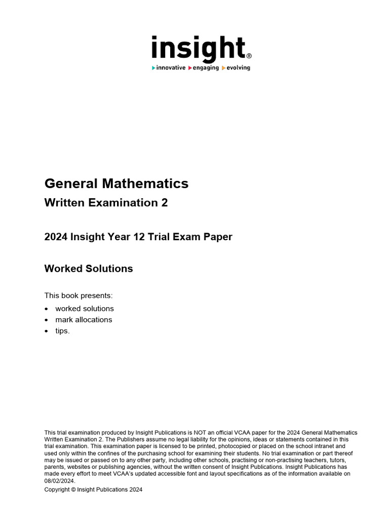 2024 Insight Units 3 4 Exam 2 Solutions | PDF | Matrix (Mathematics ...