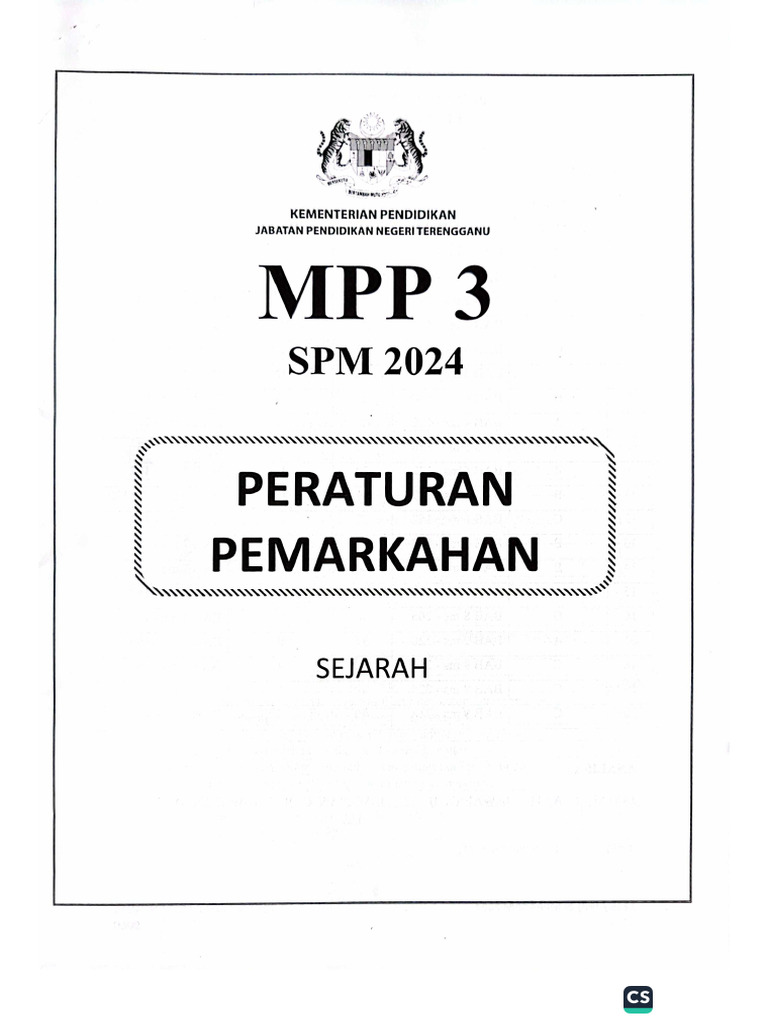 Trial Skema K1 Dan K2 Sejarah SPM 2024 - Terengganu | PDF