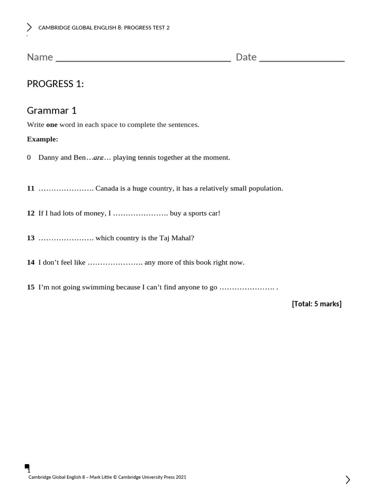 Grammar Exam Practice (From Prog 1 and Prog 2) | PDF