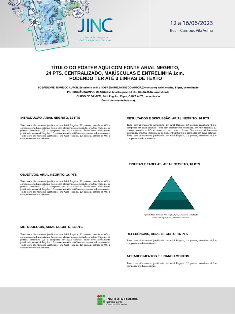 Modelo Pôster JINC | PDF | Arial | Tipografia