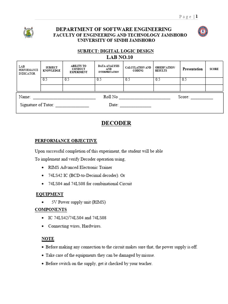 Lab 10 Pdf Logic Gate Electronic Circuits