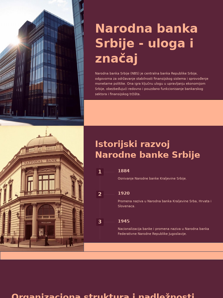 Narodna Banka Srbije Uloga I Znacaj | PDF