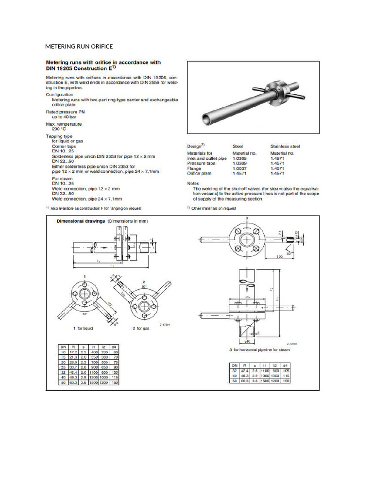 Metering Run Orifice | PDF