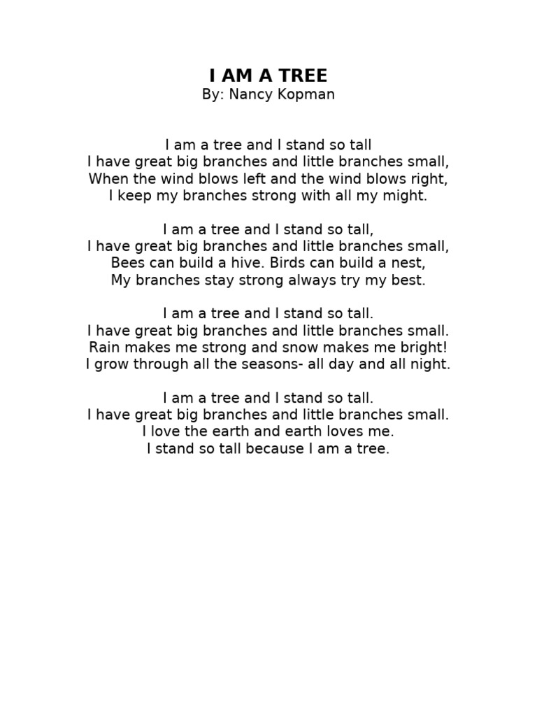 I Am A Tree | PDF