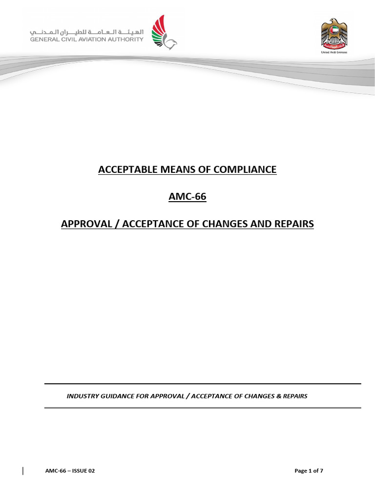 Amc - 66 - Approval-Acceptance of Changes and Repairs - Issue 02 | PDF ...