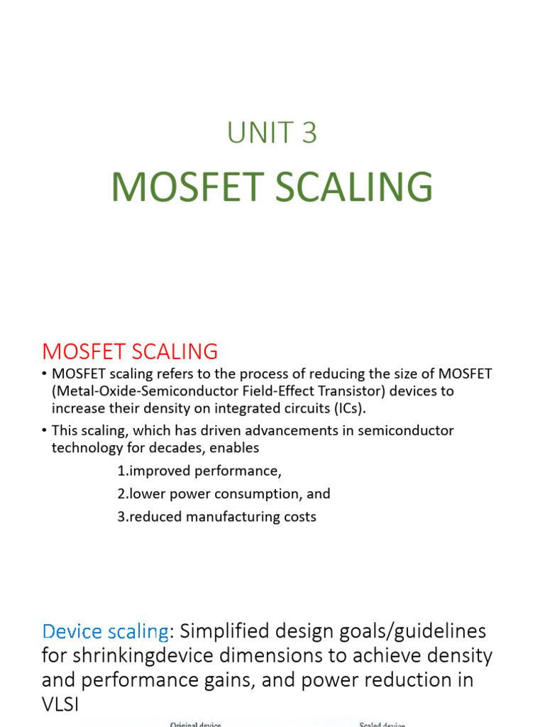 MOSFET Scaling Techniques Explained | PDF | Mosfet | Field Effect ...