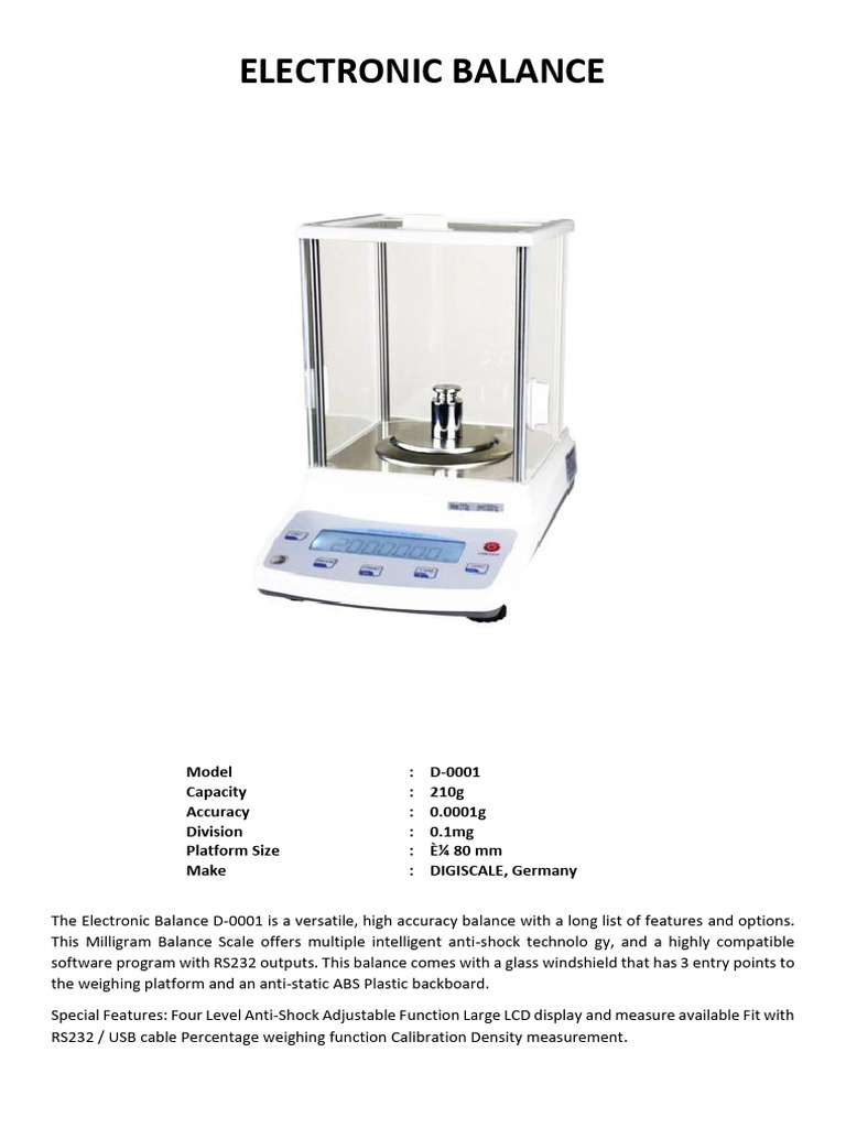 DS610 4 Digit Balance Datasheet Old | PDF | Home & Garden