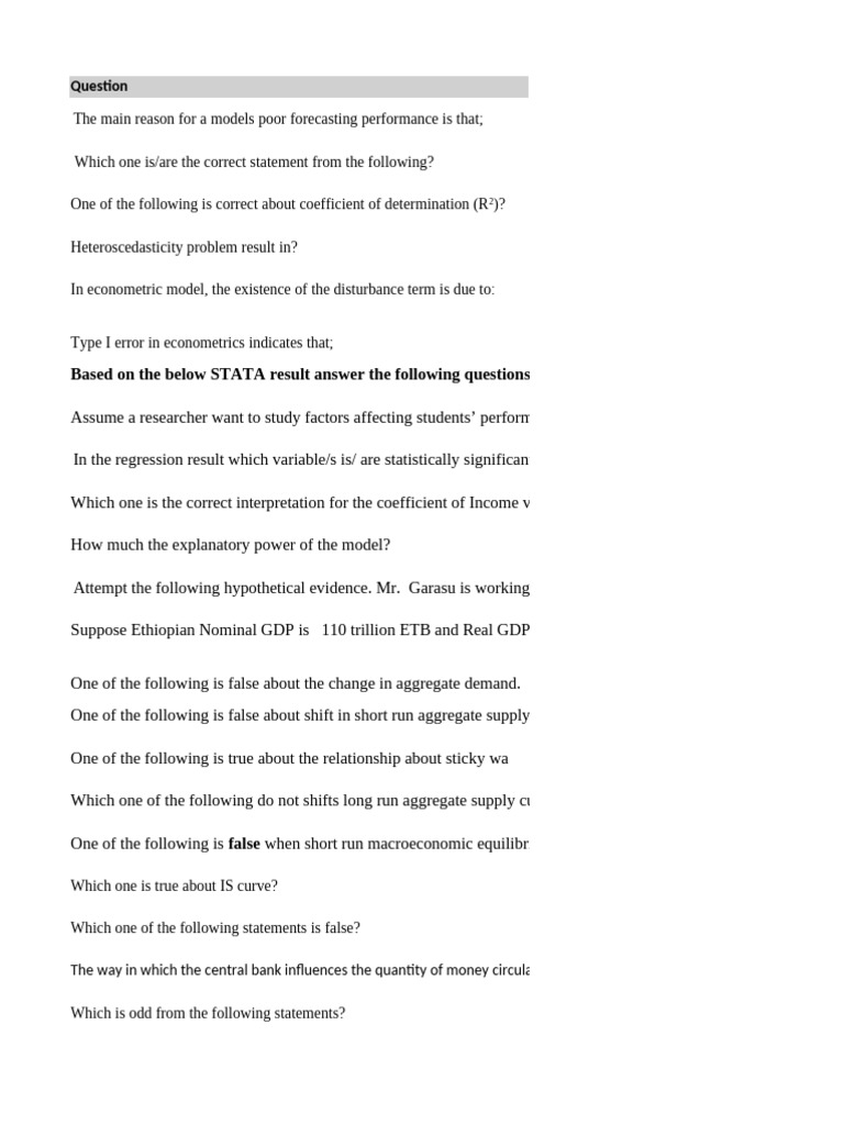 Mock - Model Exam 3 | PDF | Supply (Economics) | Demand