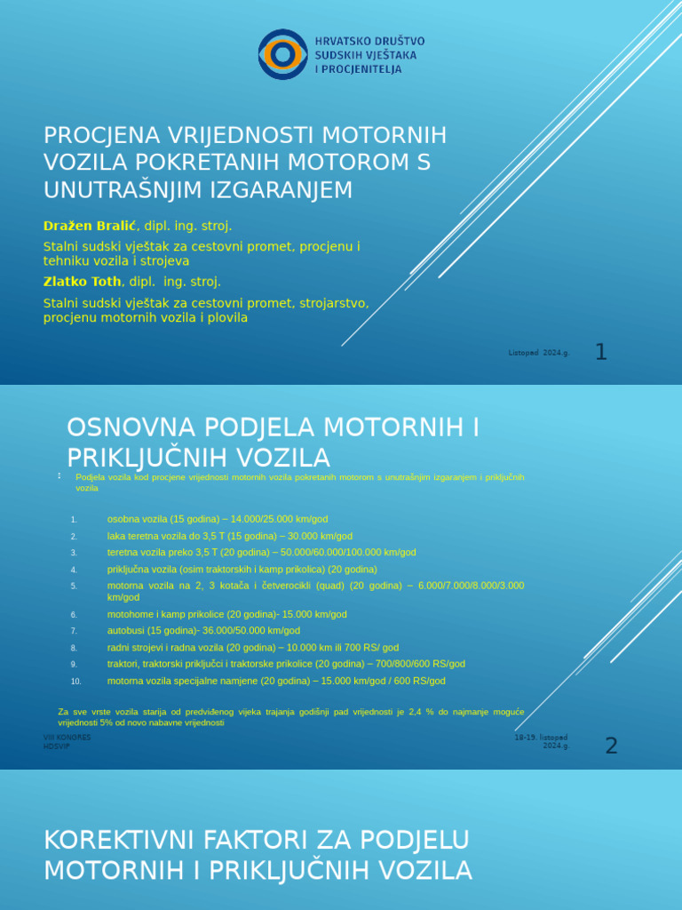 Procjena Vrijednosti Vozila Pokretanih Motorom S Unutrašnjim Izgaranjem ...
