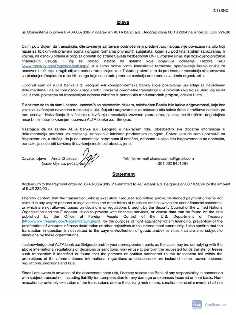 Izjava 2 Scanner | PDF