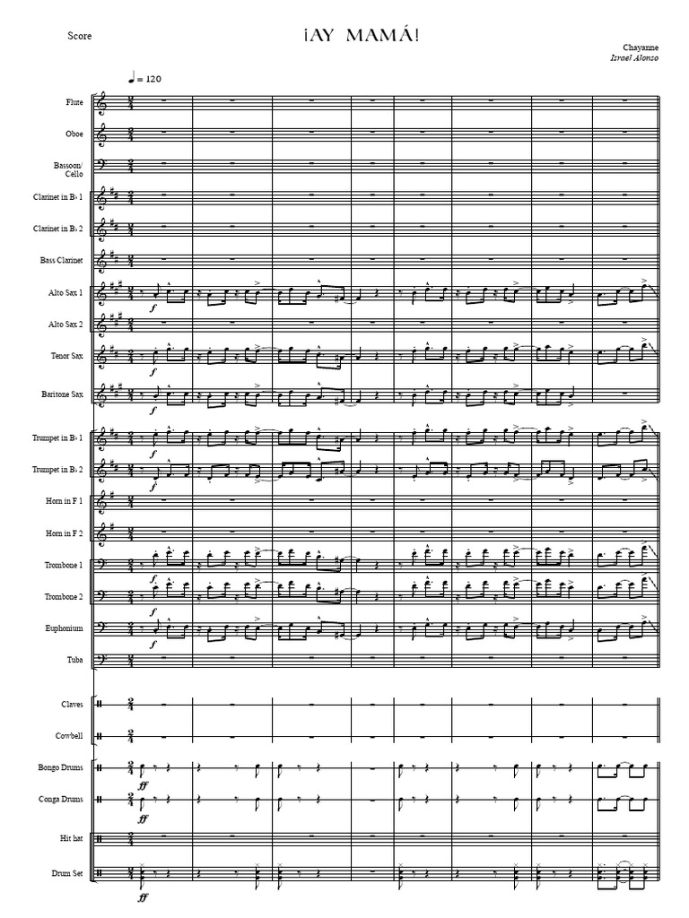 Partition de "¡Ay Mamá!" pour orchestre | PDF | Cuivres (musique ...