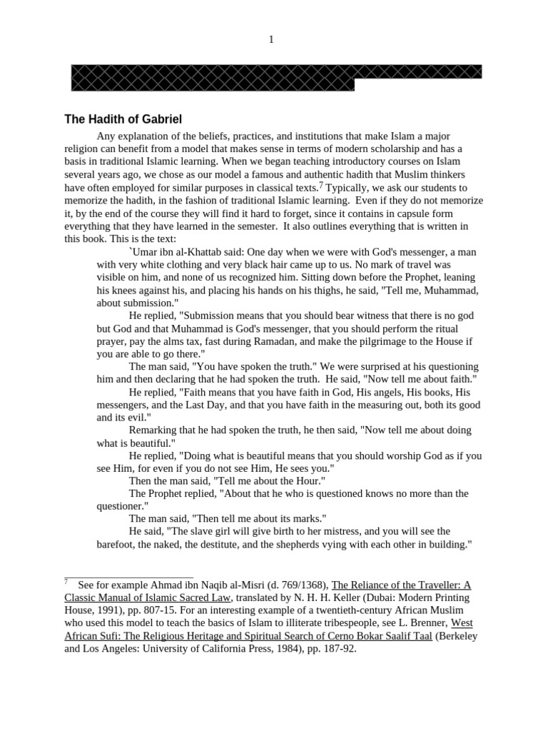 Dimensions of Islam, Hadith of Gibraeel | PDF | Quran | Islam