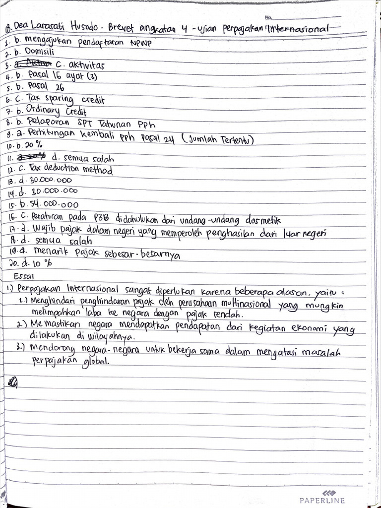 Dea Larasati Husodo (UJIAN Pengantar Perpajakan Internasional Angkatan ...
