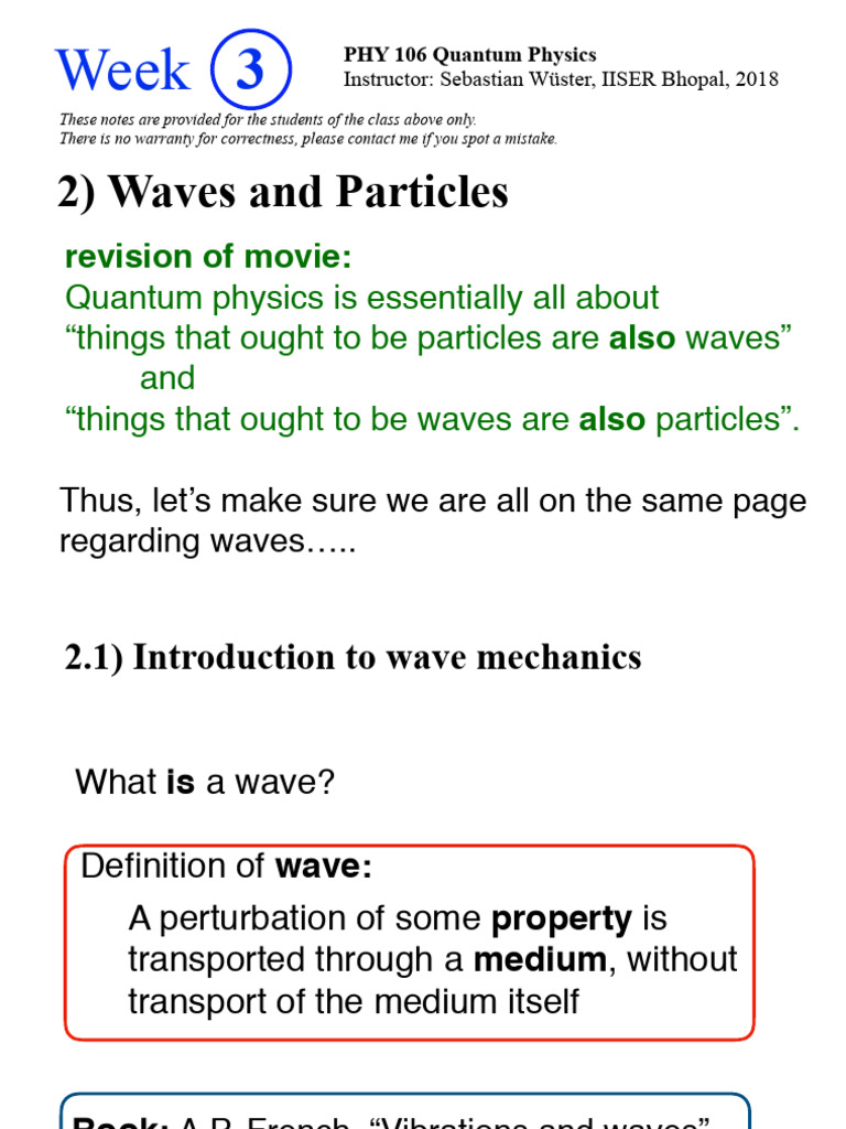 Week3 Waves | PDF | Waves | Diffraction